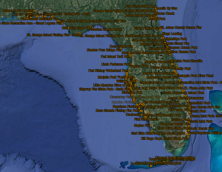 Fishing Docks - Piers - Open All Of Florida's Piers And Jetty In Google ...
